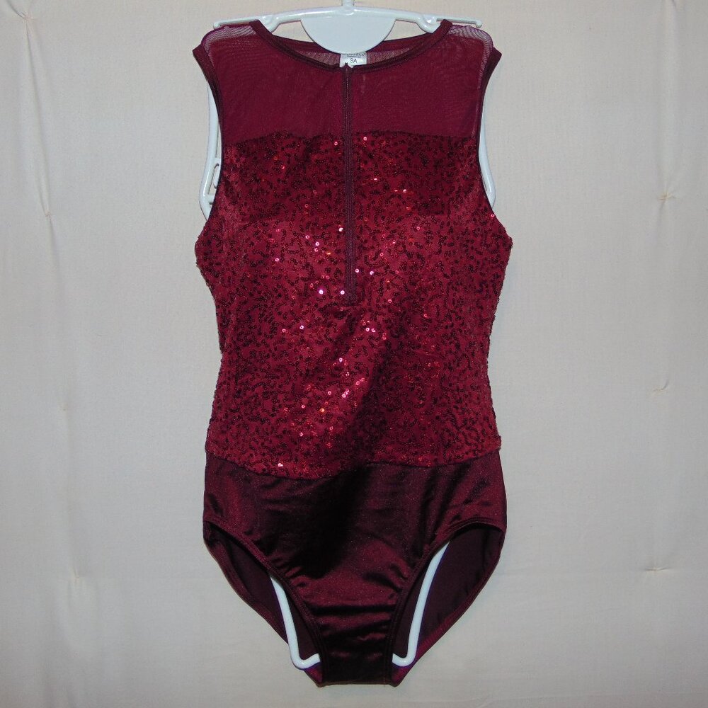 Weissman Red Sequin Leotard Sa - Gem